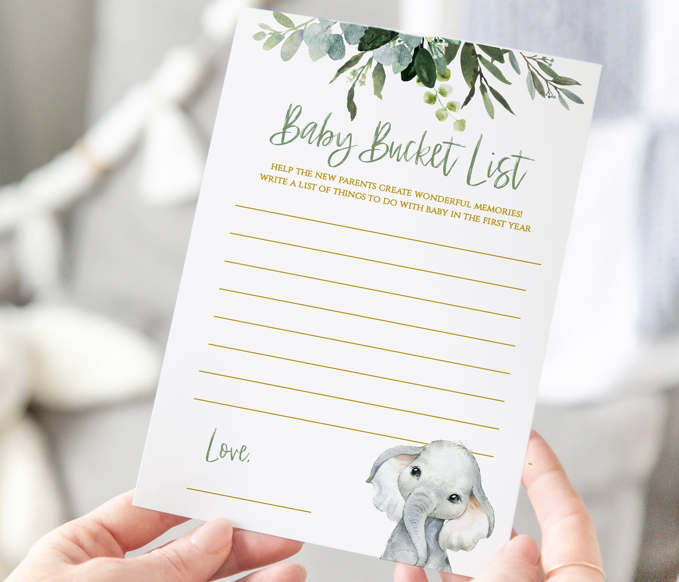 Safari Baby Bucket List Game Boy , Printable for a Gender Neutral ...