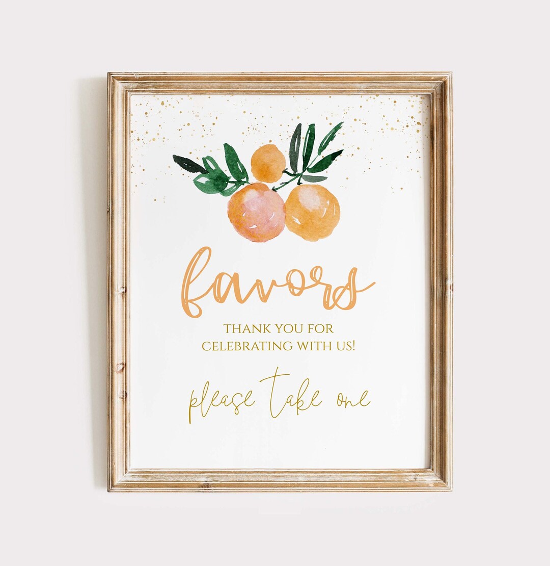 Favors Orange Cutie Table Sign,printable, Clementine Baby Shower Party ...