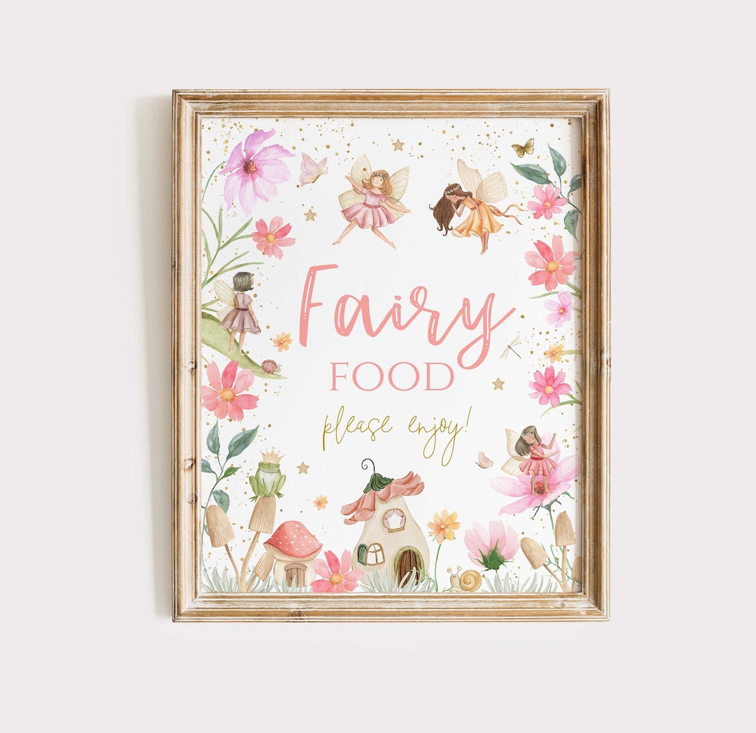 Fairy Food Table Sign,printable Food Sign, Fairy First Birthday Party Decor, Magical Pixie Party ...