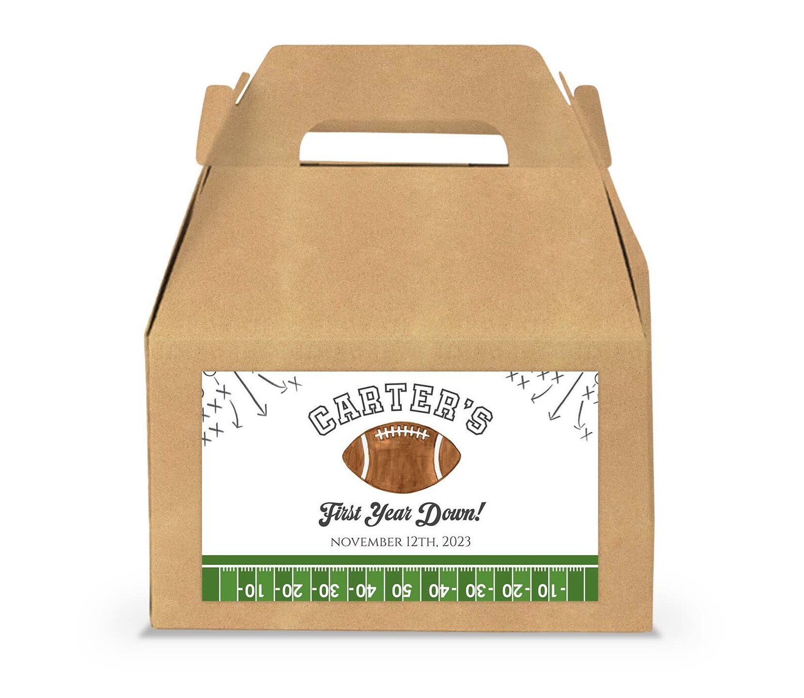 Editable Football Gable Box Label- First Birthday| First Year Down ...