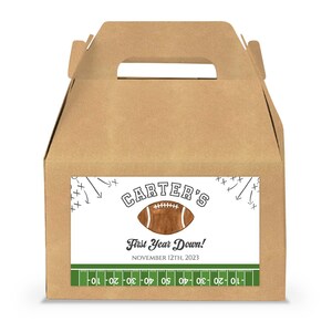 Editable Football Gable Box Label- First Birthday| First Year Down ...