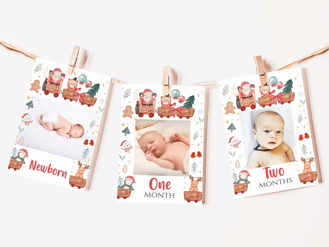 Editable Christmas Milestone Photo Banner- First Birthday|banner ...