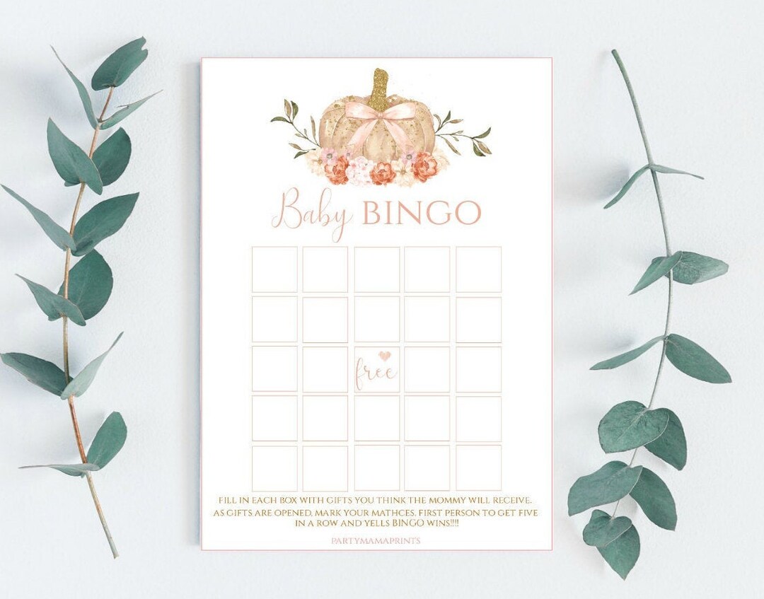 Printable Baby Bingo Game, Baby Shower Game, Girl Baby Shower Party ...