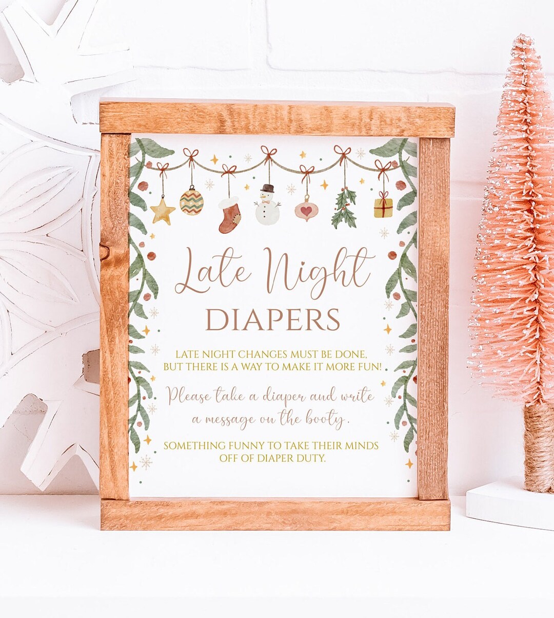 Printable Christmas Late Night Diapers Game Sign, A Merry Little Baby ...
