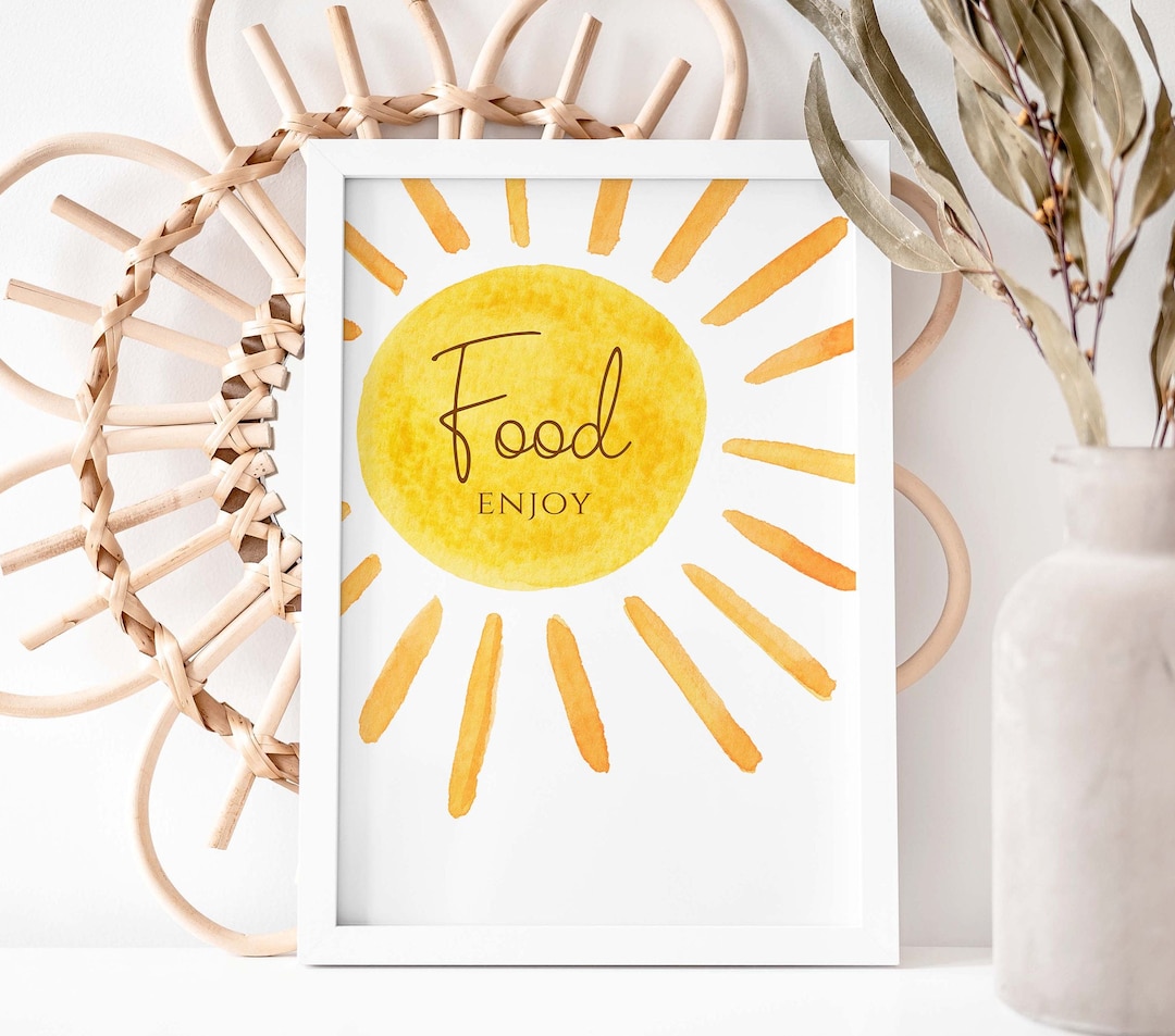 Sunshine Food Sign Boho, 1st Birthday Food Table Party Rainbow Sign ...