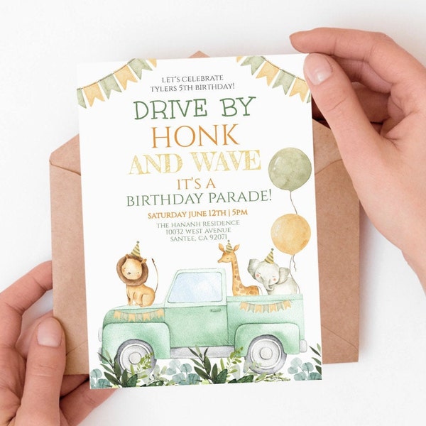 Drive by Birthday Parade Invitation - Etsy