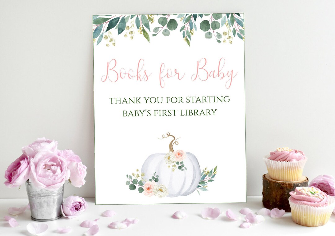Books for Baby Sign, Printable Baby Shower Book for Baby Sign, Girl ...