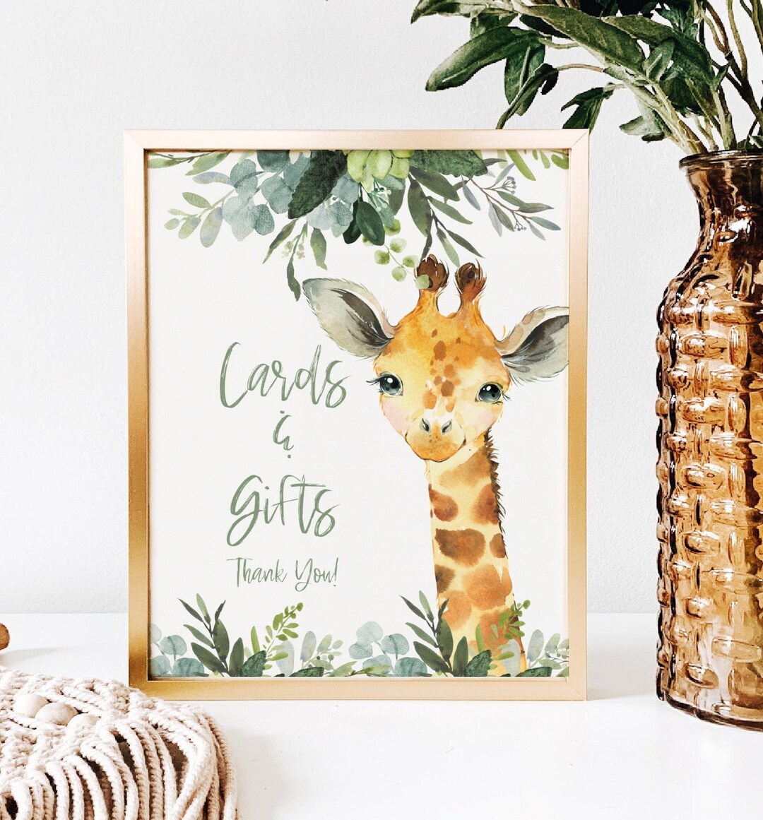 Cards and Gifts Sign Safari, Wild One Table Sign,printable,safari Table ...