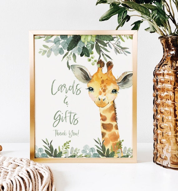 Cards and Gifts Sign Safari Wild One Table - Etsy