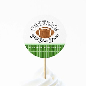 Editable Football Cupcake Topper Cutouts, Printable Round Personalized ...