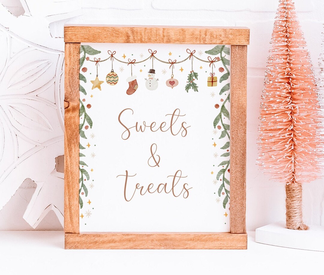 Printable Christmas Sweets & Treats Sign, A Merry Little Baby Shower ...