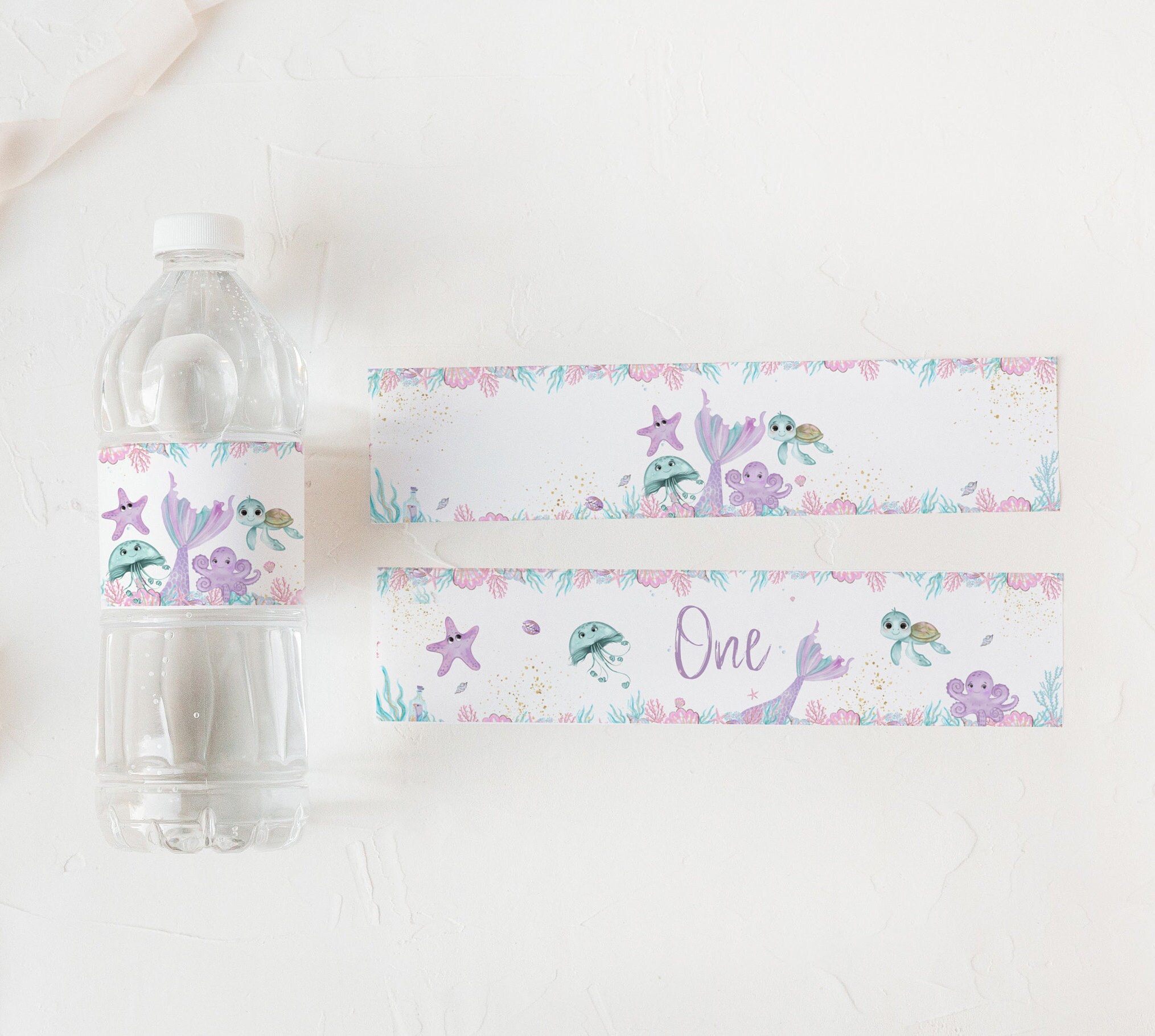 EDITABLE Mermaid Water Bottle Labels, Under the Sea Birthday, Sea ...