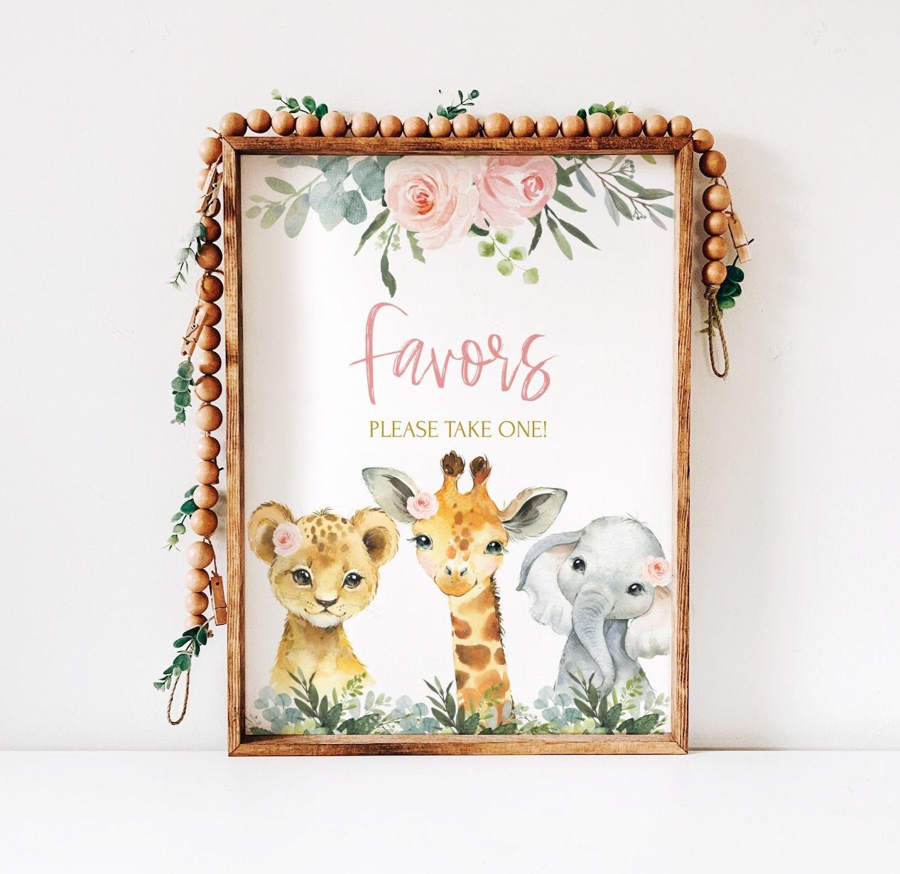 Favors Table Sign Safari Floral Wild One Table - Etsy