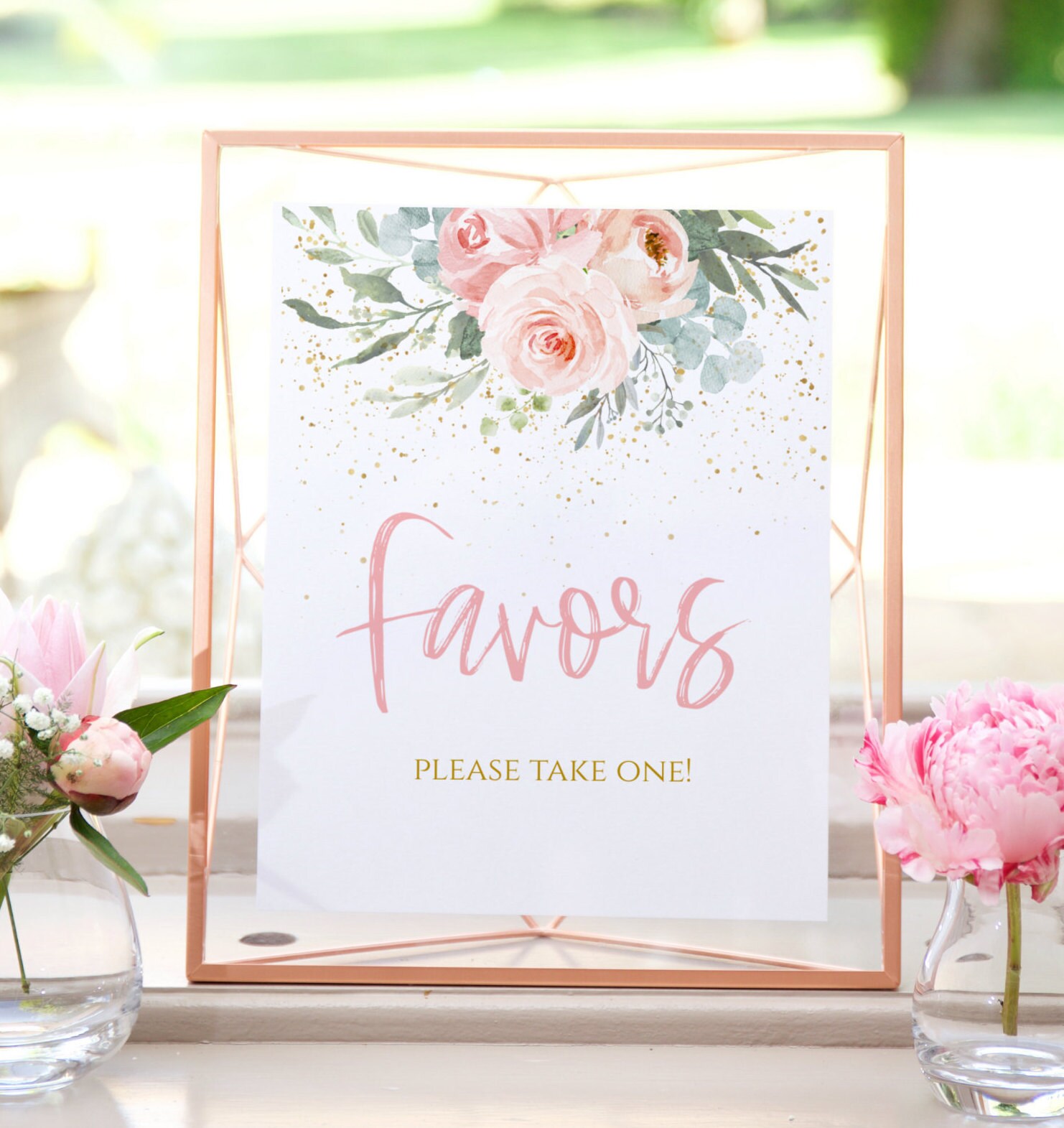Baby Shower Favors Sign Printable Favors Sign Blush Pink | Etsy