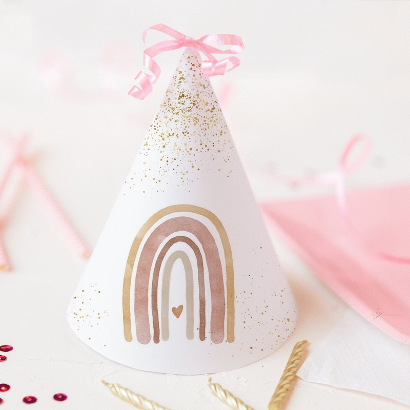 Rainbow Party Hat - Etsy