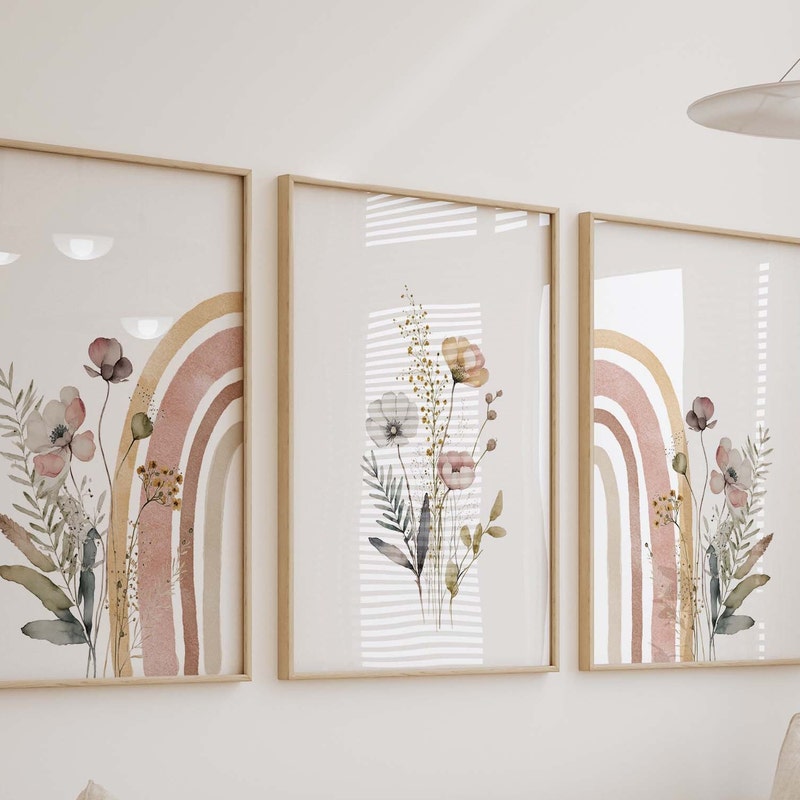 Rainbow Nursery Art - Etsy