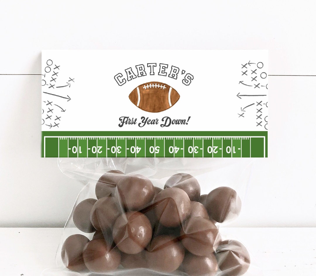 Editable Football Favor Goodie Bag Labels- First Birthday| First Year ...