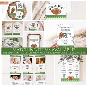 Football Birthday Backdrop Boy, First Year Down Personalized Printed ...