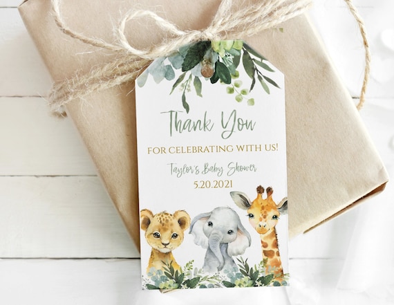 Printable template Instant Download EDITABLE Safari Favor tags Gold ...