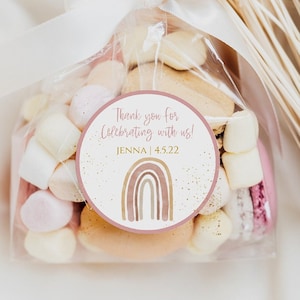 EDITABLE Rainbow Boho Circle Sticker Label Round Tag - Etsy