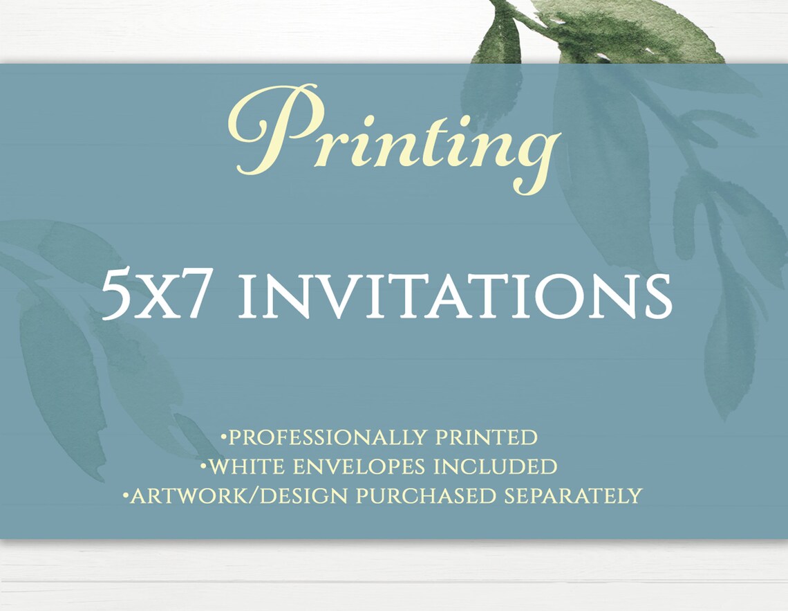 Printed Invitations 5x7 with Envelopes | Etsy