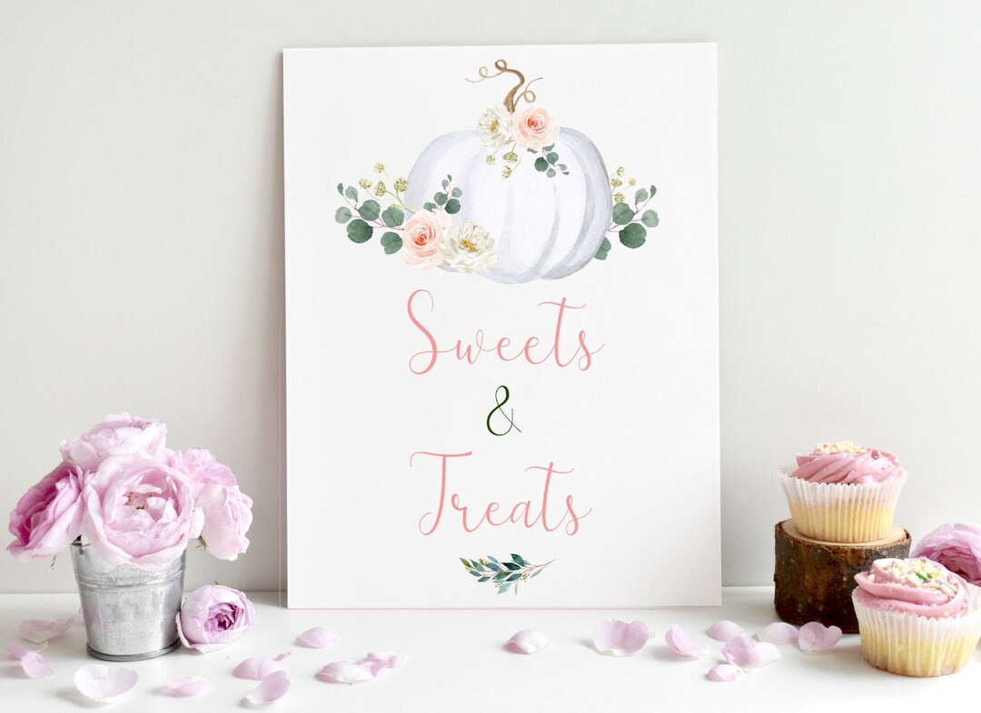 Sweets & Treats Sign, Printable Desserts Sign, Pumpkin, Fall, Autumn ...