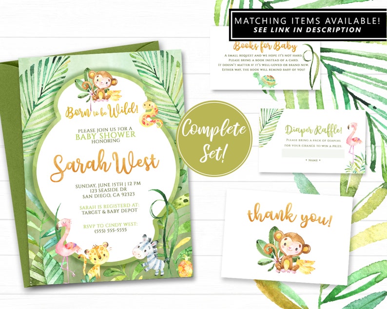 Safari Theme Baby Shower Diaper Raffle Sign Printable Digital - Etsy