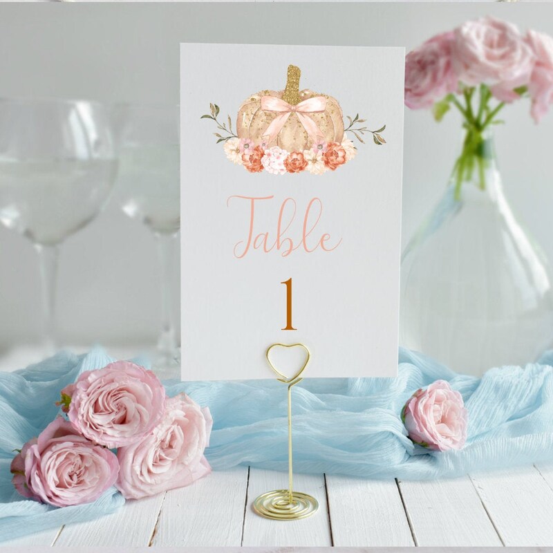 Pumpkin Table Number - Etsy
