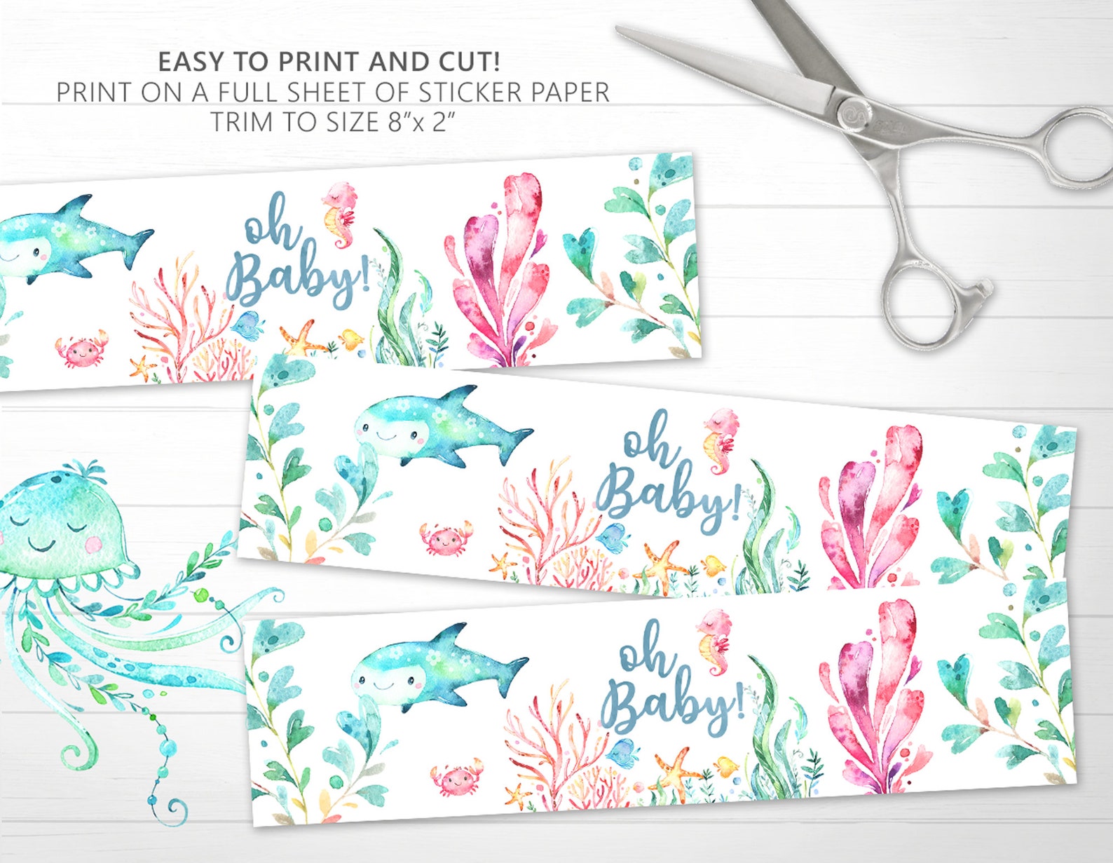 Under the Sea Baby Shower Advice Sign and Cards Printable - Etsy