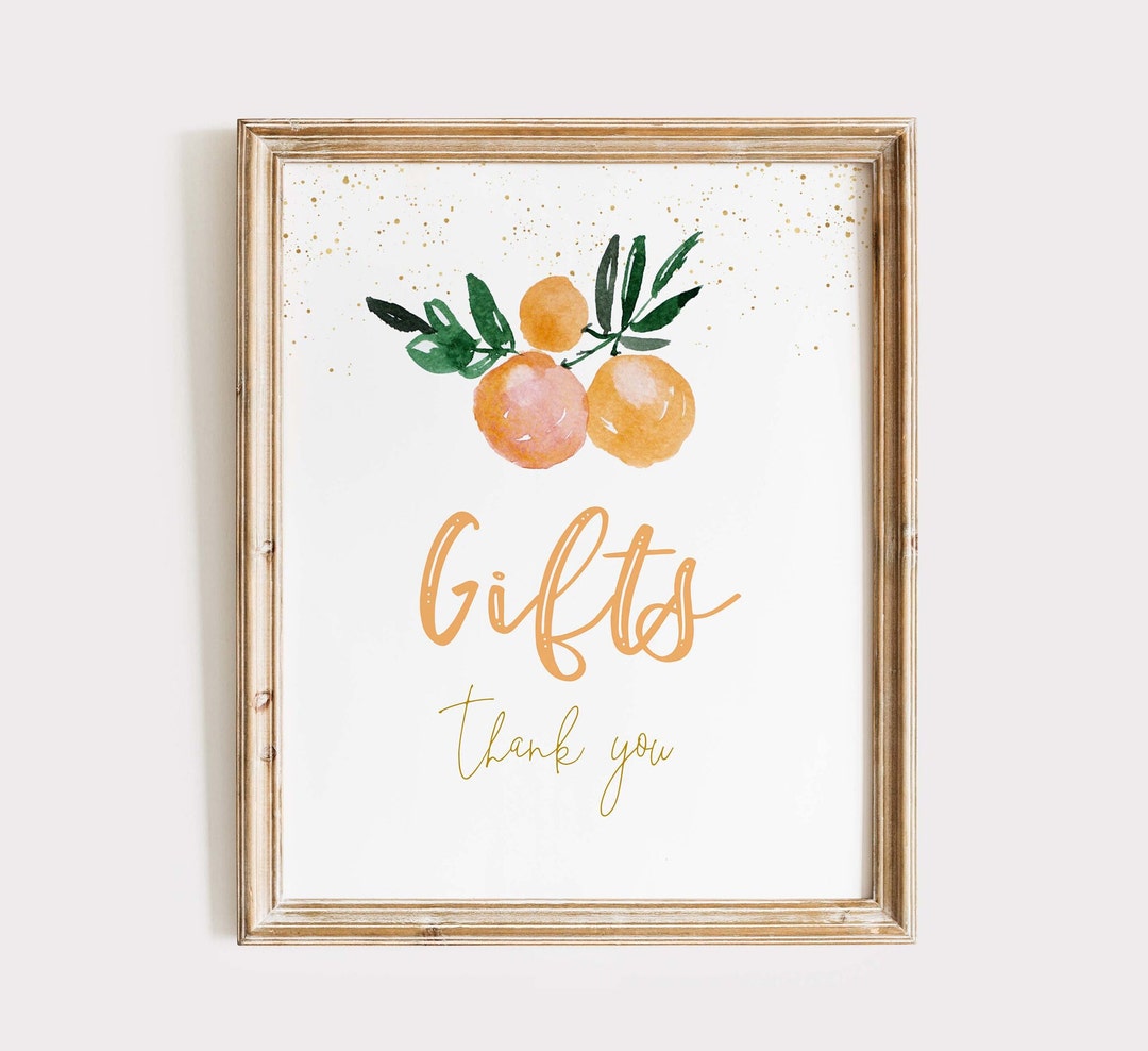 Gifts Orange Cutie Table Sign,printable, Clementine Baby Shower Party ...