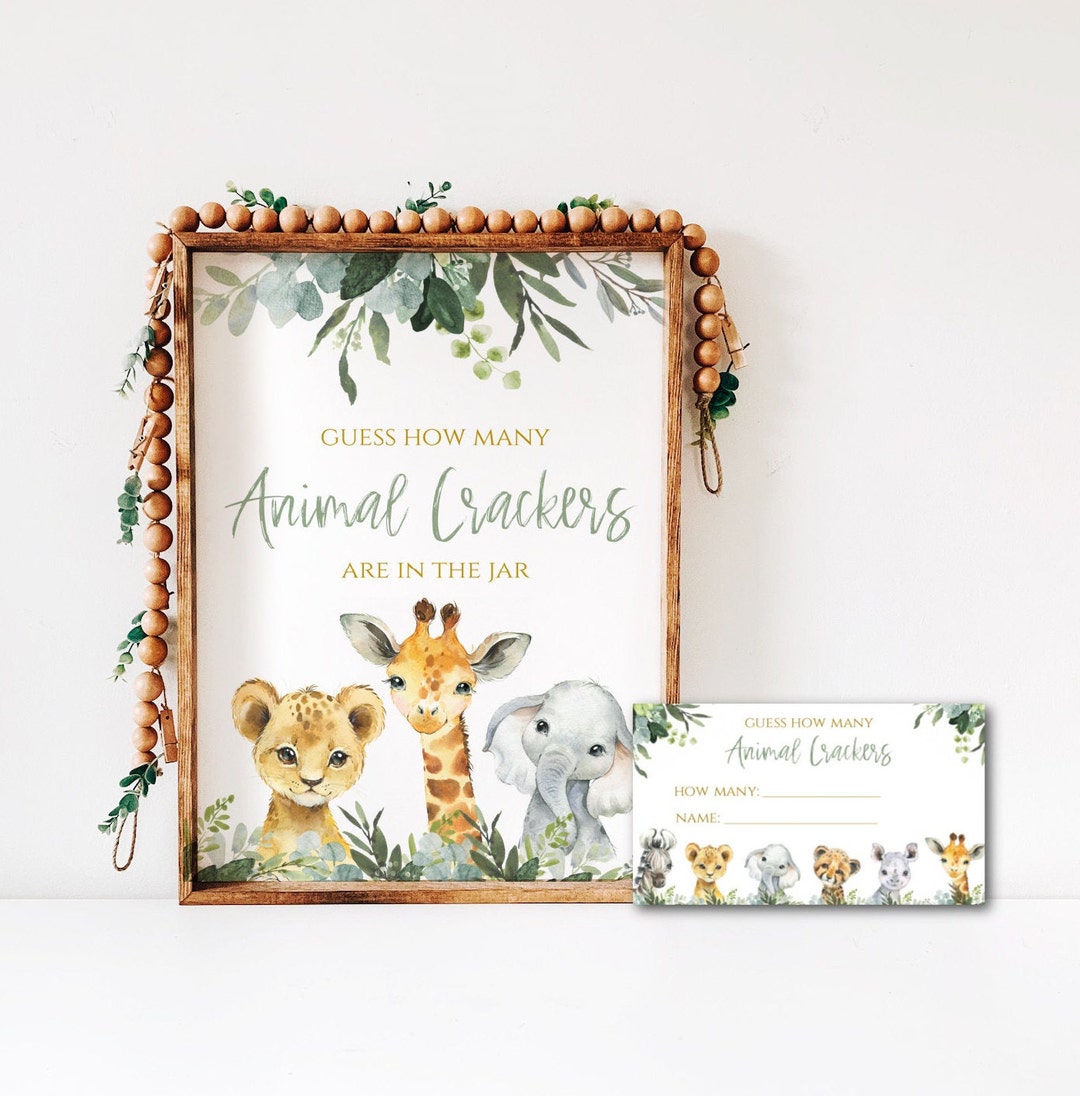 Guess How Many Animal Crackers Safari Game, Wild One ,printable,safari ...