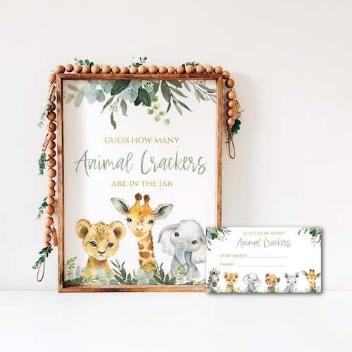 Guess How Many Animal Crackers Safari Game Wild One - Etsy