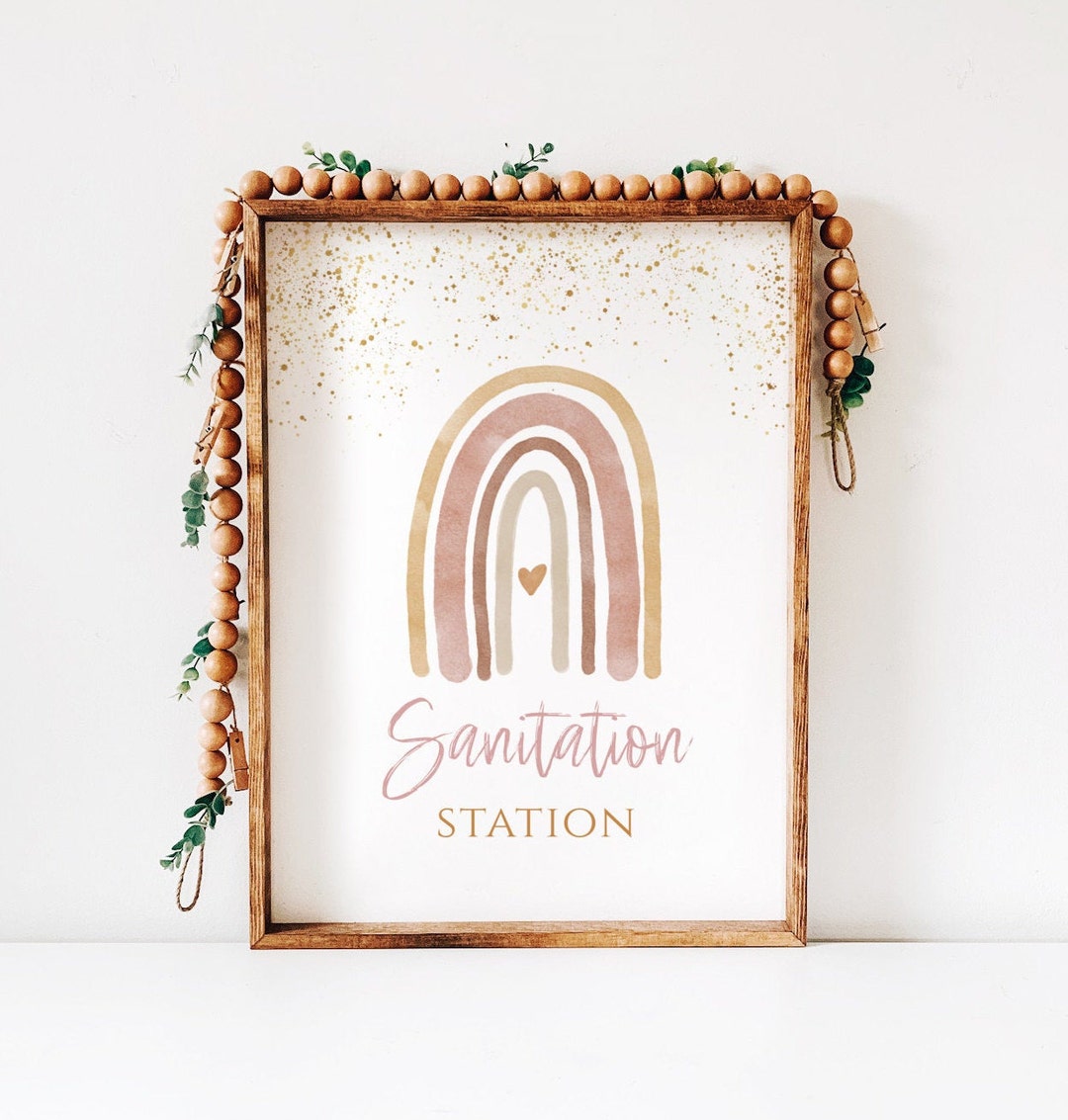 Boho Rainbow Sanitation Station Blush, 1st Birthday Sanitation Table ...