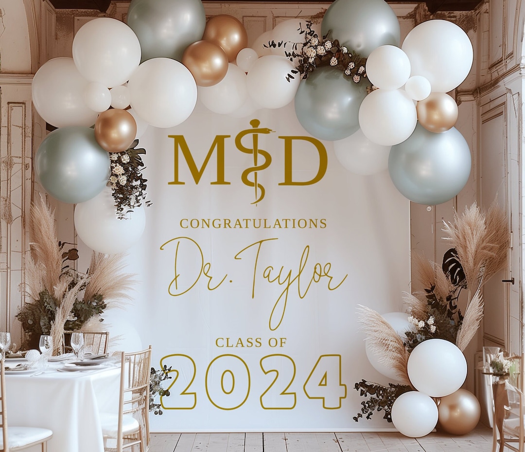Doctor Graduation Backdrop Class of 2024, Custom Personalized Backdrop ...