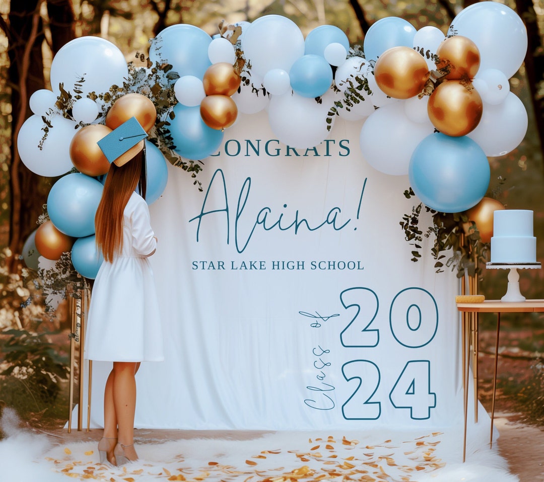 Graduation Backdrop Class of 2024, Custom Personalized Backdrop, ANY ...