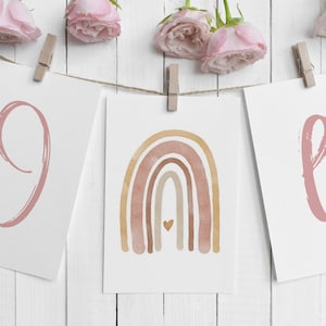 Editable Boho Rainbow Banner First Birthday Editable Modern | Etsy