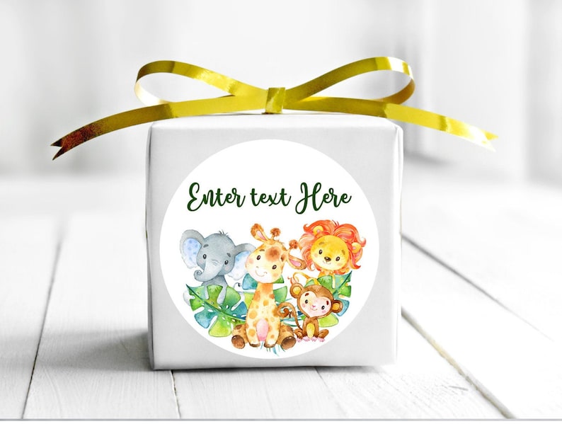 EDITABLE Safari Circle Labels, Wild One Baby Shower, Jungle Favor ...