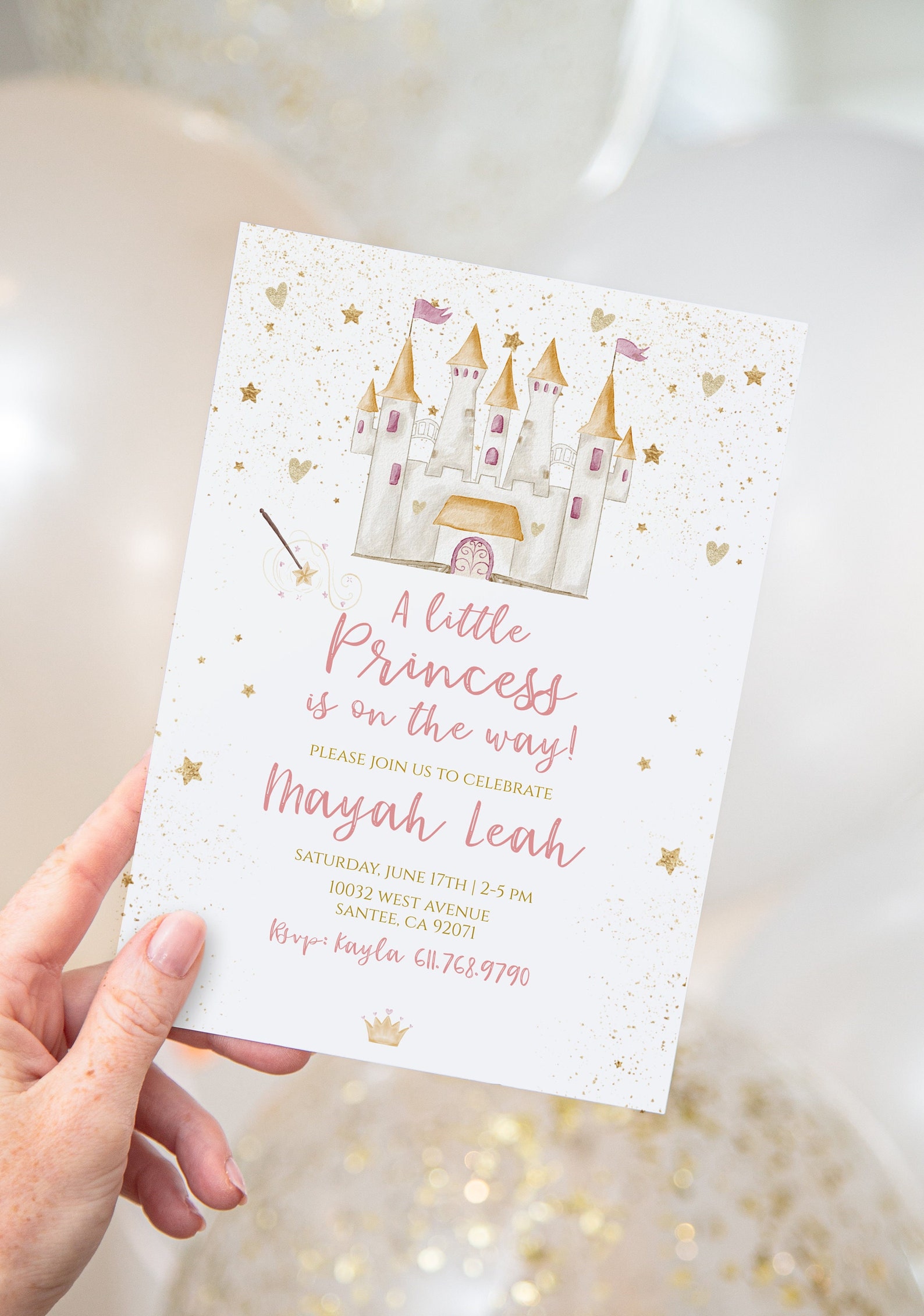 Princess Baby Shower Invitation, Girl Baby Shower, Printable or Printed ...