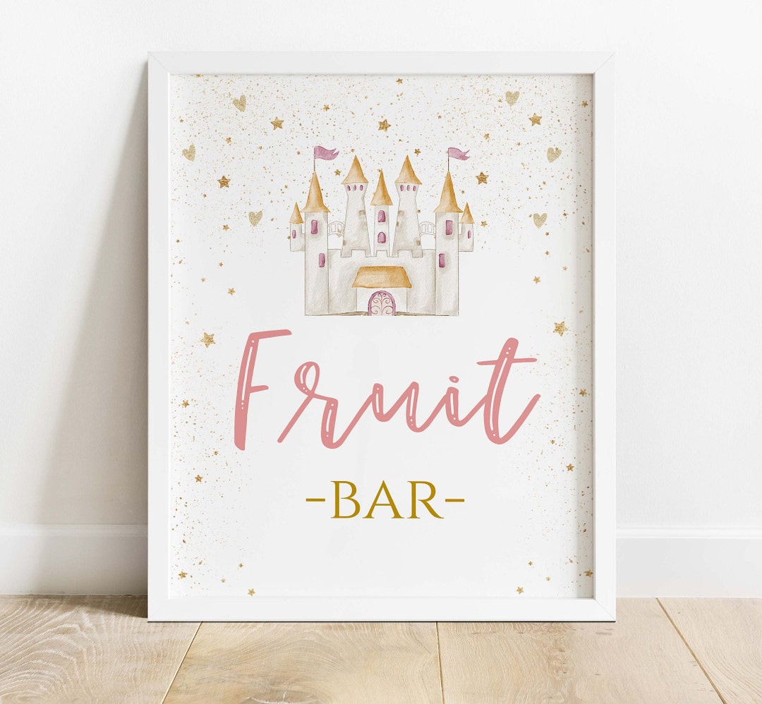Princess Party Fruit Bar Sign, Food Party Sign, Birthday Party Decor ...