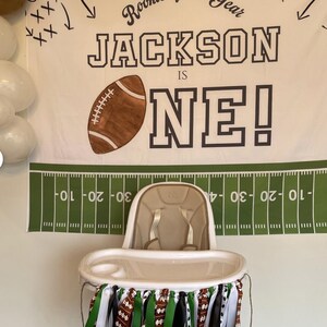 Football Birthday Backdrop Boy, First Year Down Personalized Printed ...