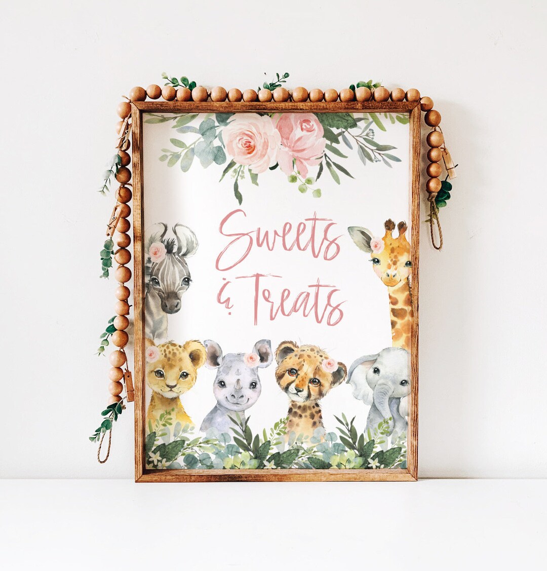Floral Sweets Dessert Table Sign Safari, Wild One ,printable,safari ...