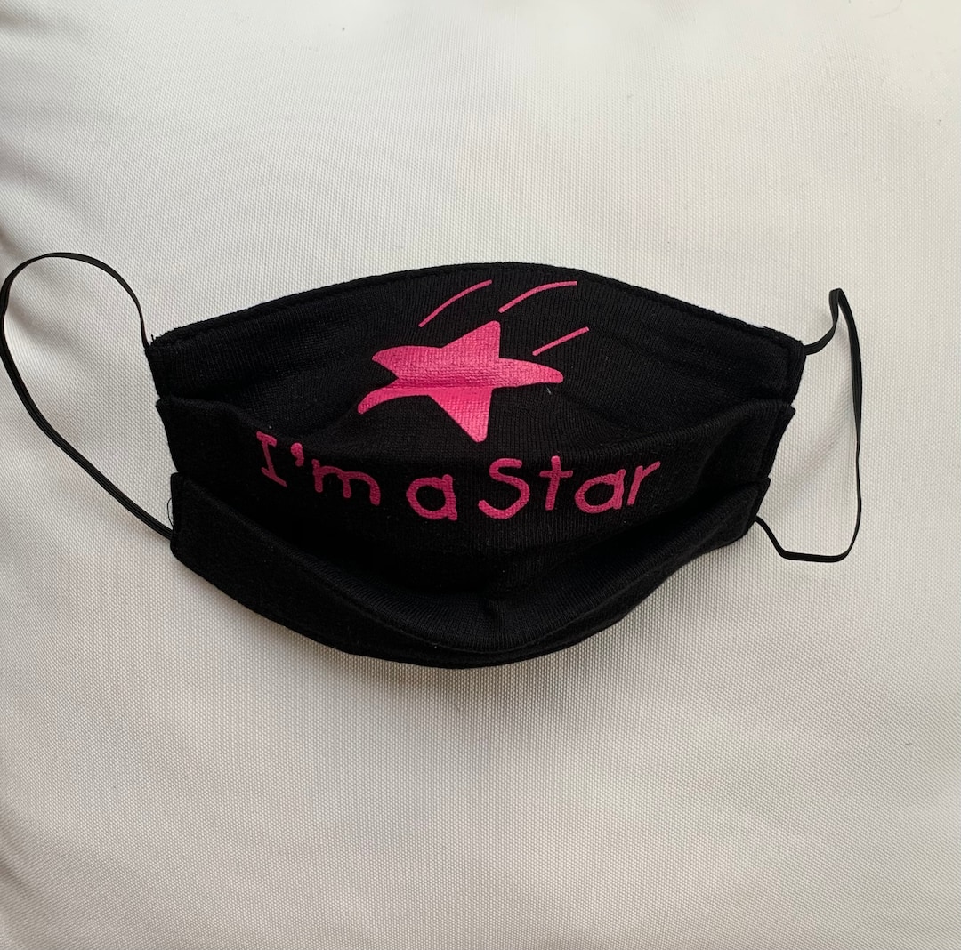 I'm a Star Black Mask With Hot Pink Star - Etsy