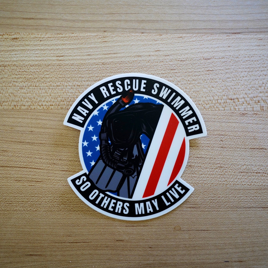 Navy Rescue Swimmer Mask Fins and Snorkel Sticker - Etsy