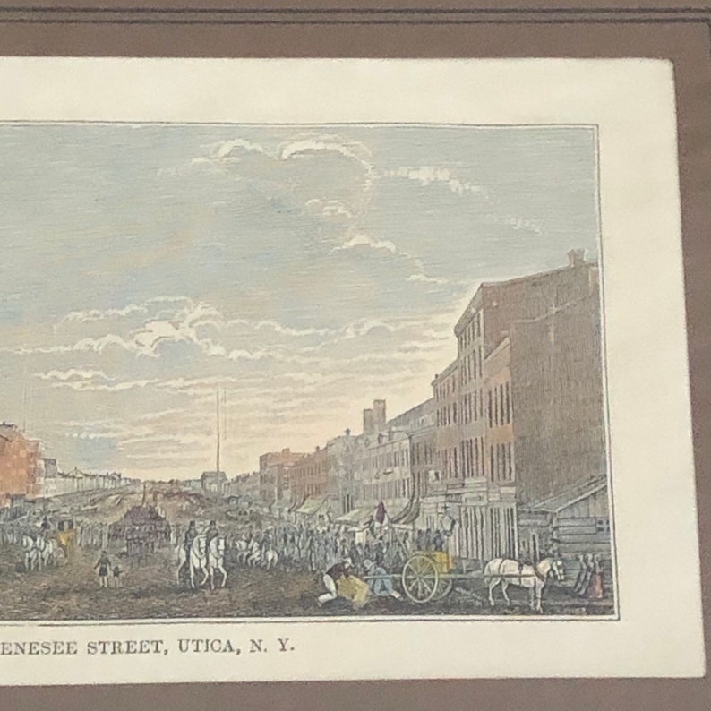 UTICA NY Print, Antique Print, Genuine Antique 19th Century Print ...