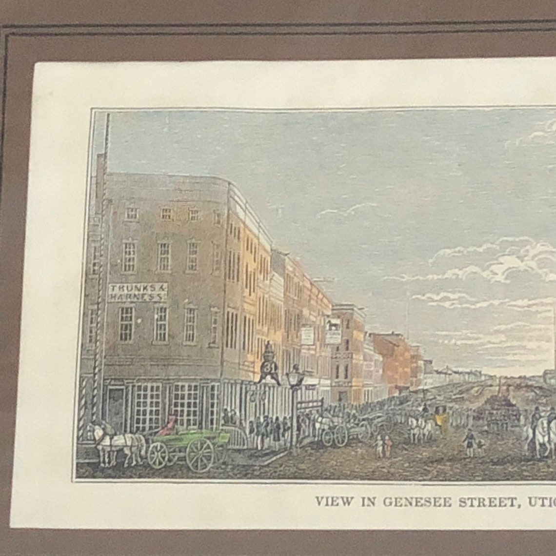 UTICA NY Print, Antique Print, Genuine Antique 19th Century Print ...