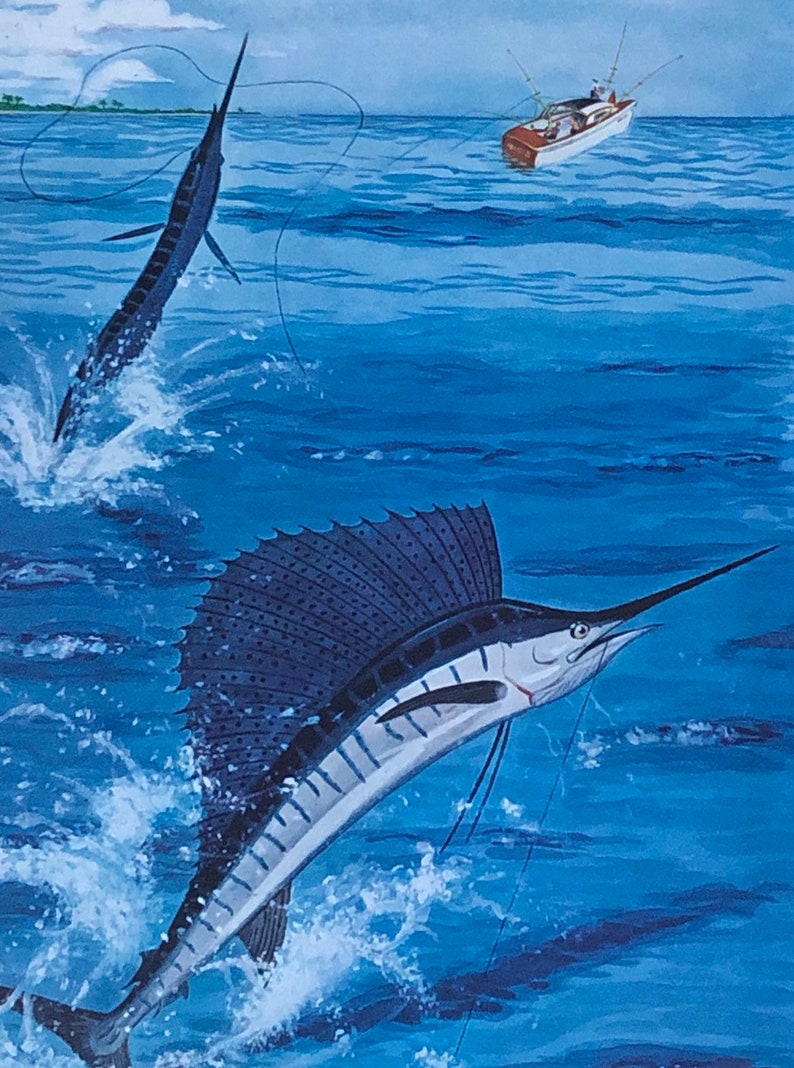 Vintage Sailfish Print - Etsy