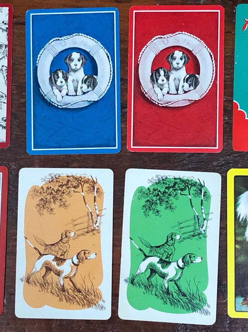 Lot of 24 Vintage Playing Cards Dog Playing Cards Vintage - Etsy