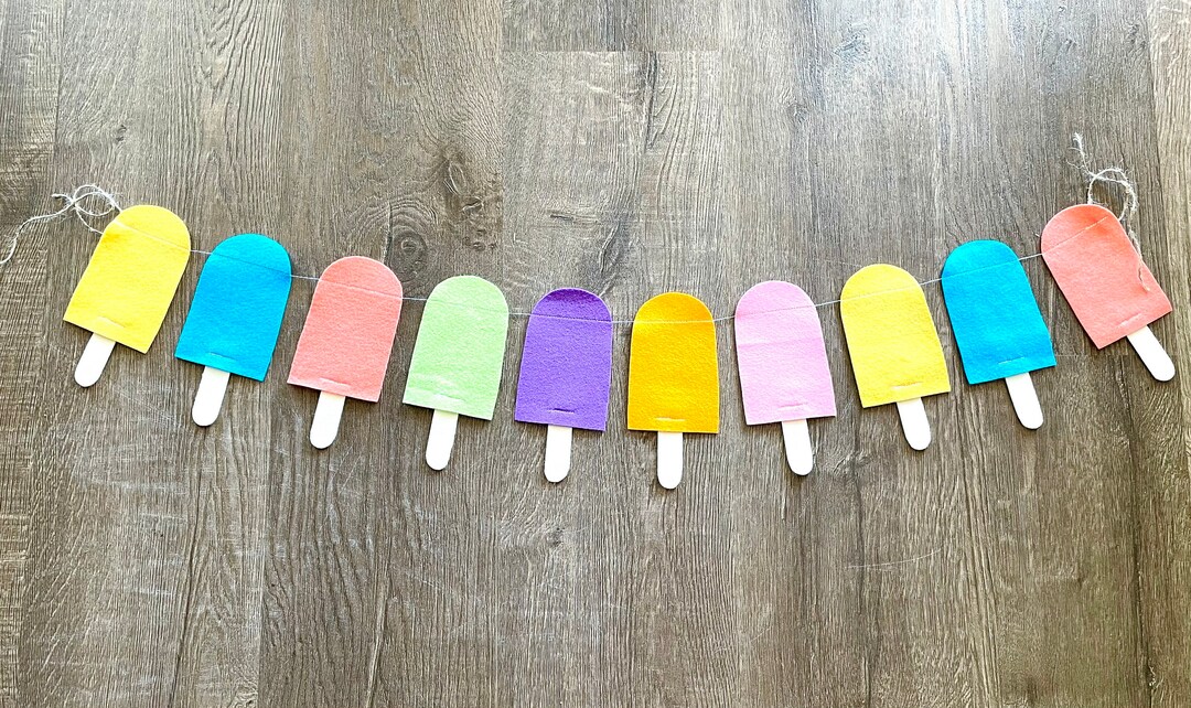 Popsicle Garland // Summer Garland // Summer Banner // Summer Decor ...