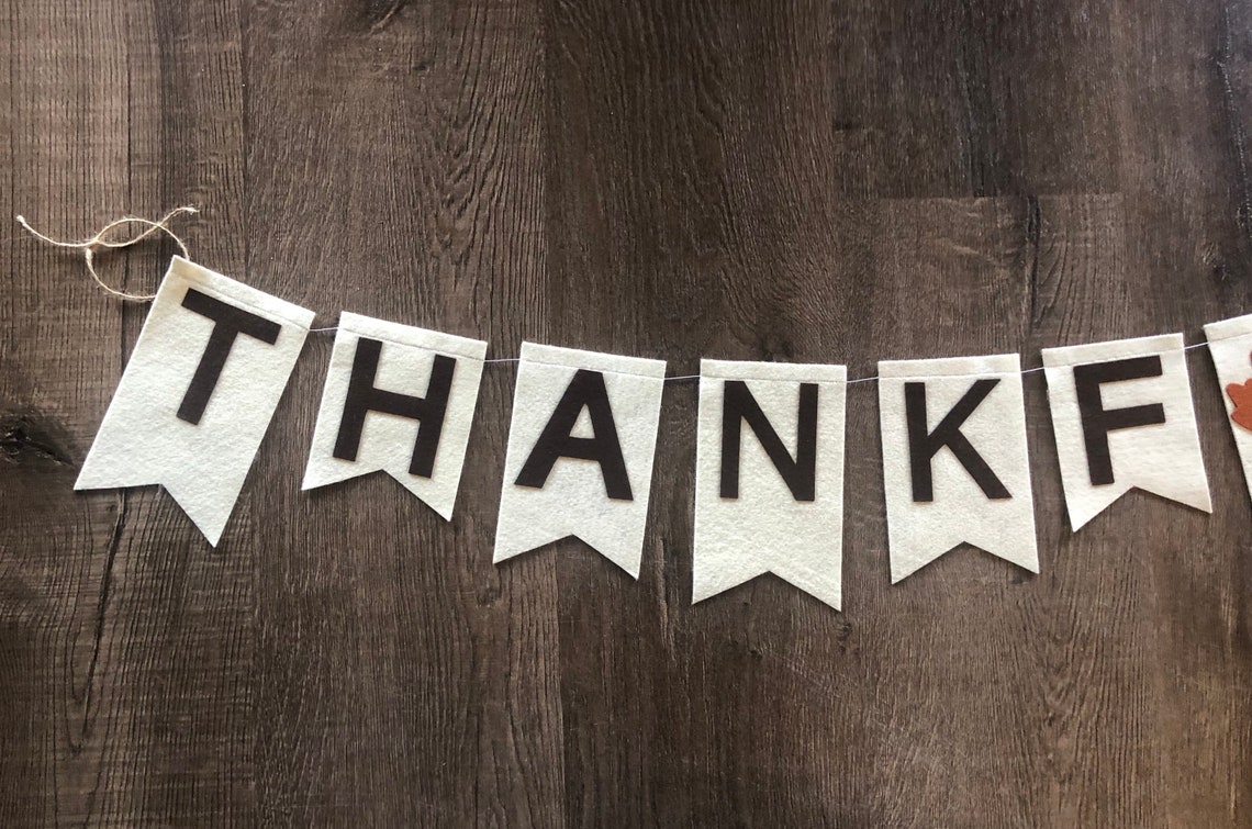 Thankful Pennant Banner // Thanksgiving Pennant Banner // - Etsy