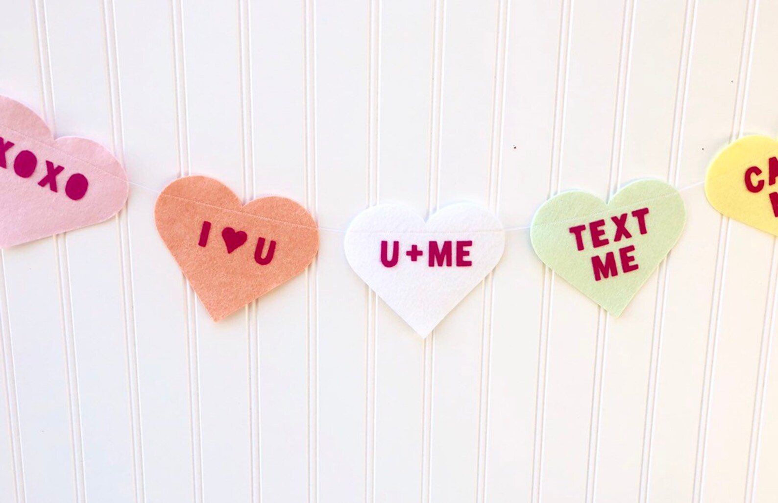 Candy Hearts Garland // Candy Hearts // Heart Garland // - Etsy